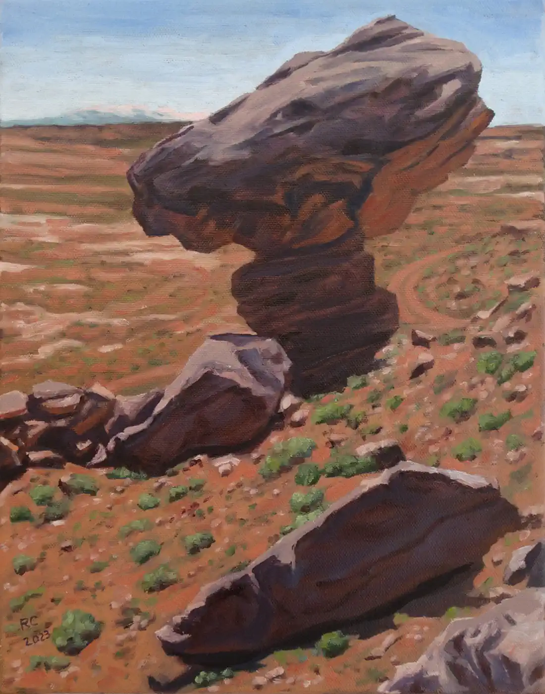 Red Wash Balanced Rock | Painting By Rich Cleveland